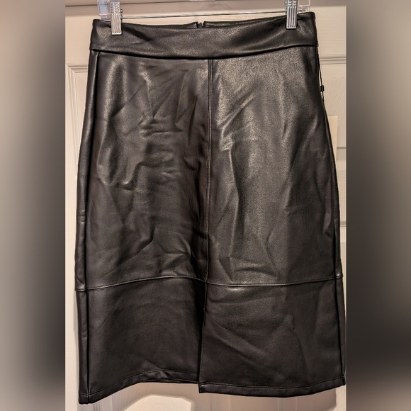 NYDJ | Skirts | New Nydj Sculpther Womens Black Faux Vegan Leather ...
